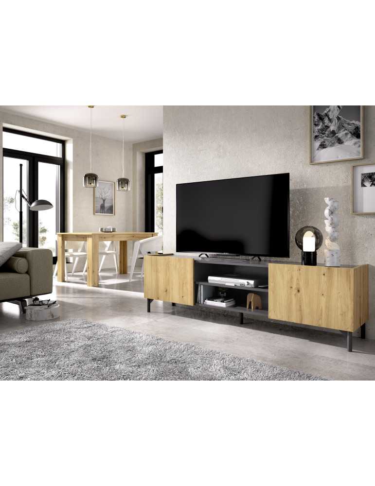 Mueble para television ASTRAL DEKIT mueble bajo TV grafito+nordic